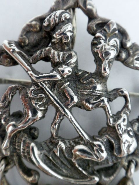 Antique Peruzzi 800 Silver George Dragon Brooch Italy – Cydney's Antiques