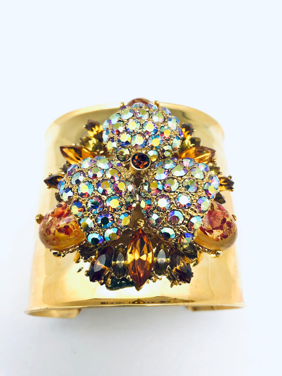 Princess Amanda Borghese Gold Rhinestone Cuff Bracelet – Cydney's Antiques