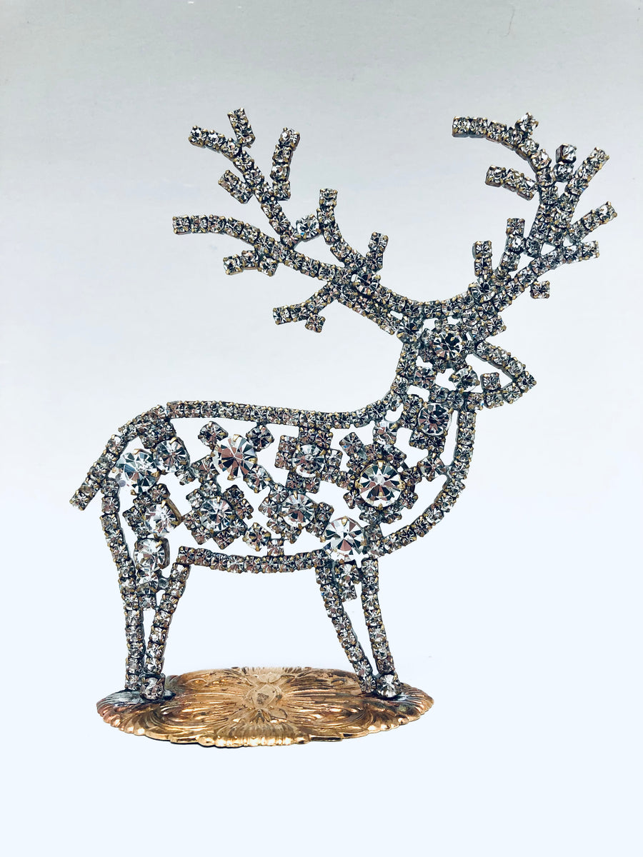 Czech Crystal Rhinestone Reindeer Decoration – Cydney's Antiques