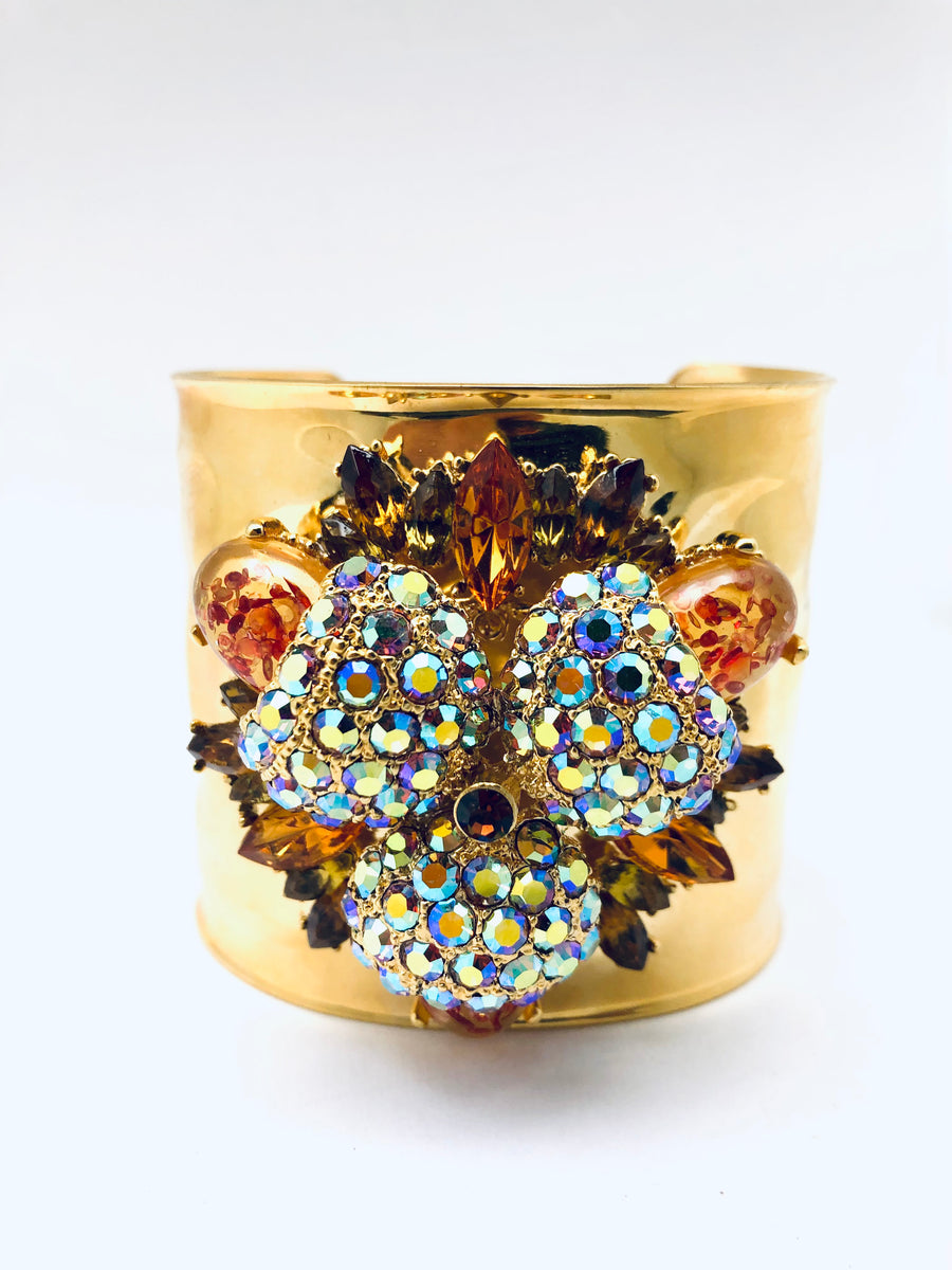 Princess Amanda Borghese Gold Rhinestone Cuff Bracelet – Cydney's Antiques