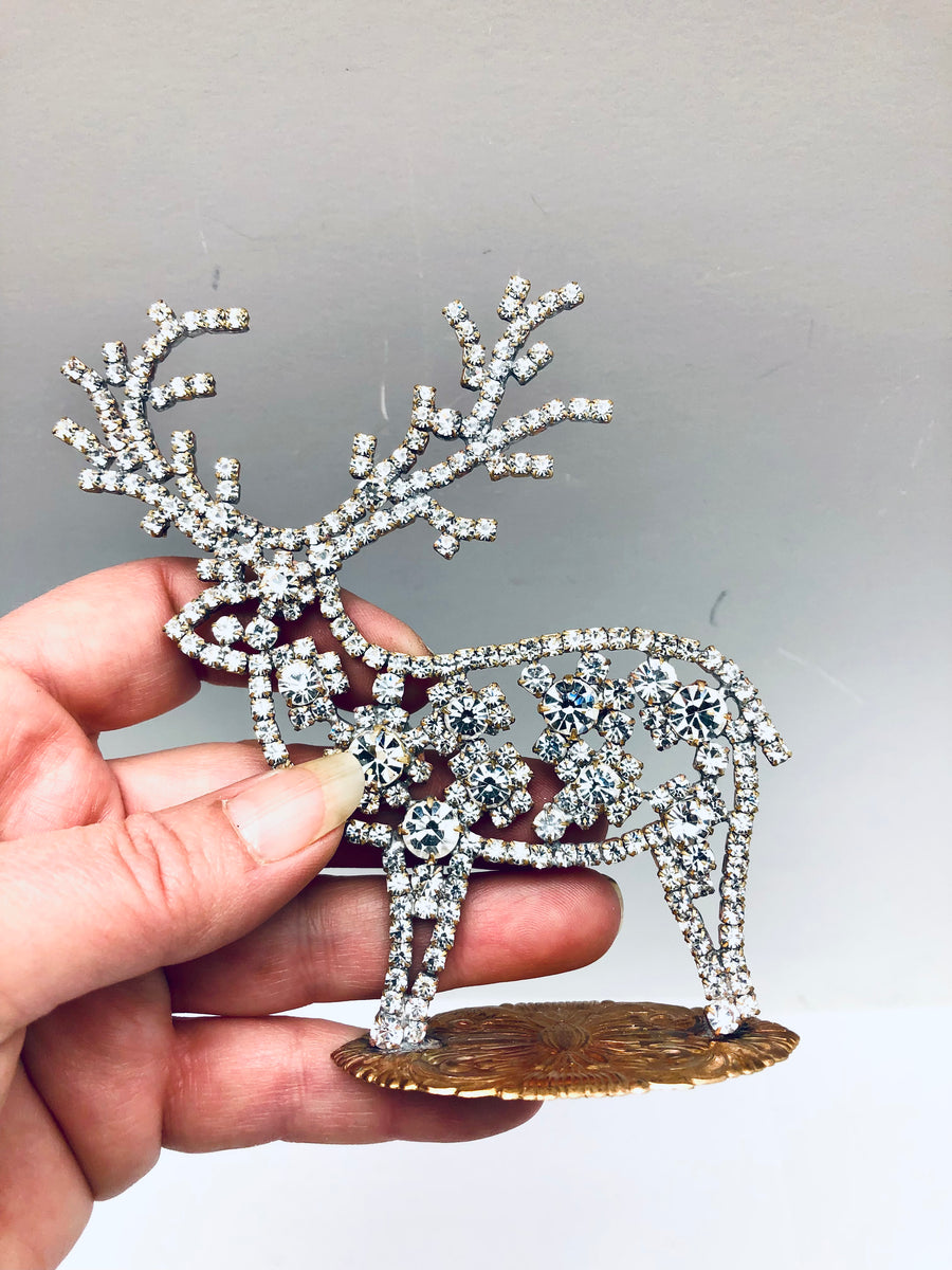 Czech Crystal Rhinestone Reindeer Decoration – Cydney's Antiques