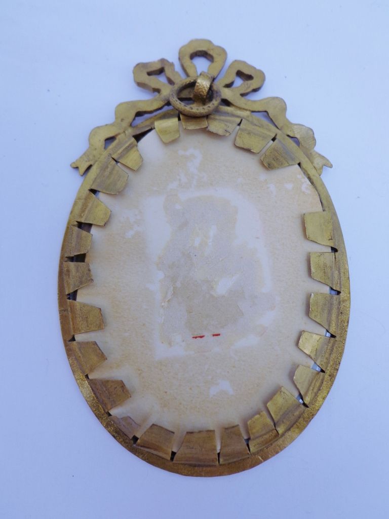 Hand Painted Antique Ivory Portrait Miniature Ormolu Frame – Cydney's ...